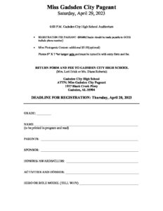 Click this link to download and complete the Miss Gadsden City Pageant ...