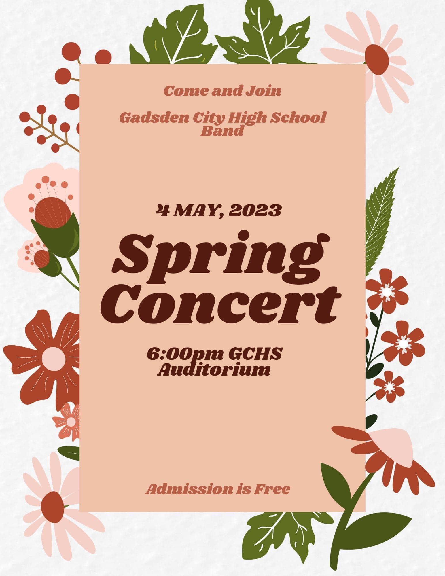 Spring Concert Flyer – Gadsden High School