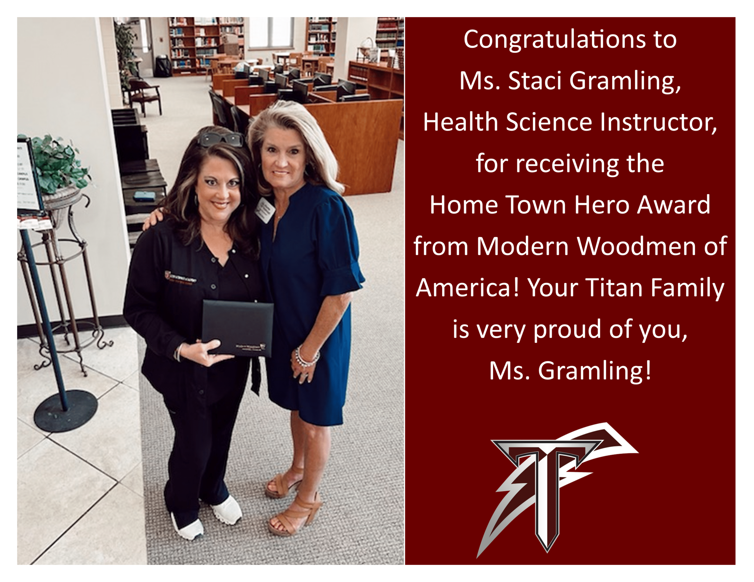 Staci Gramling, Home Town Hero – Gadsden High School