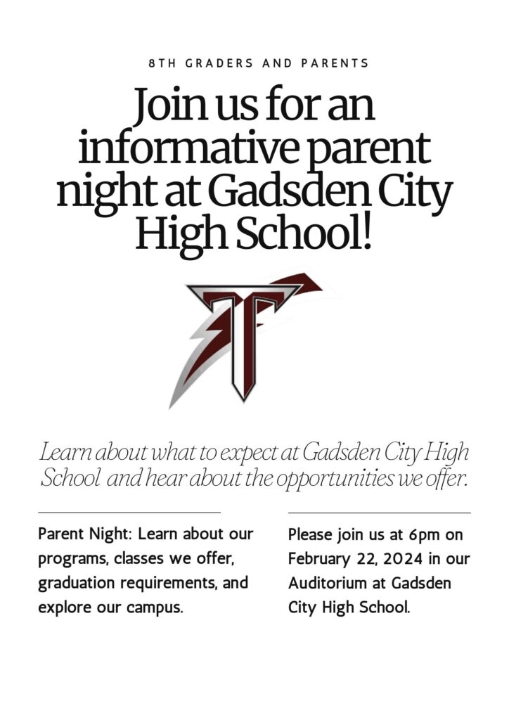 Parent Night Flyer – Gadsden High School