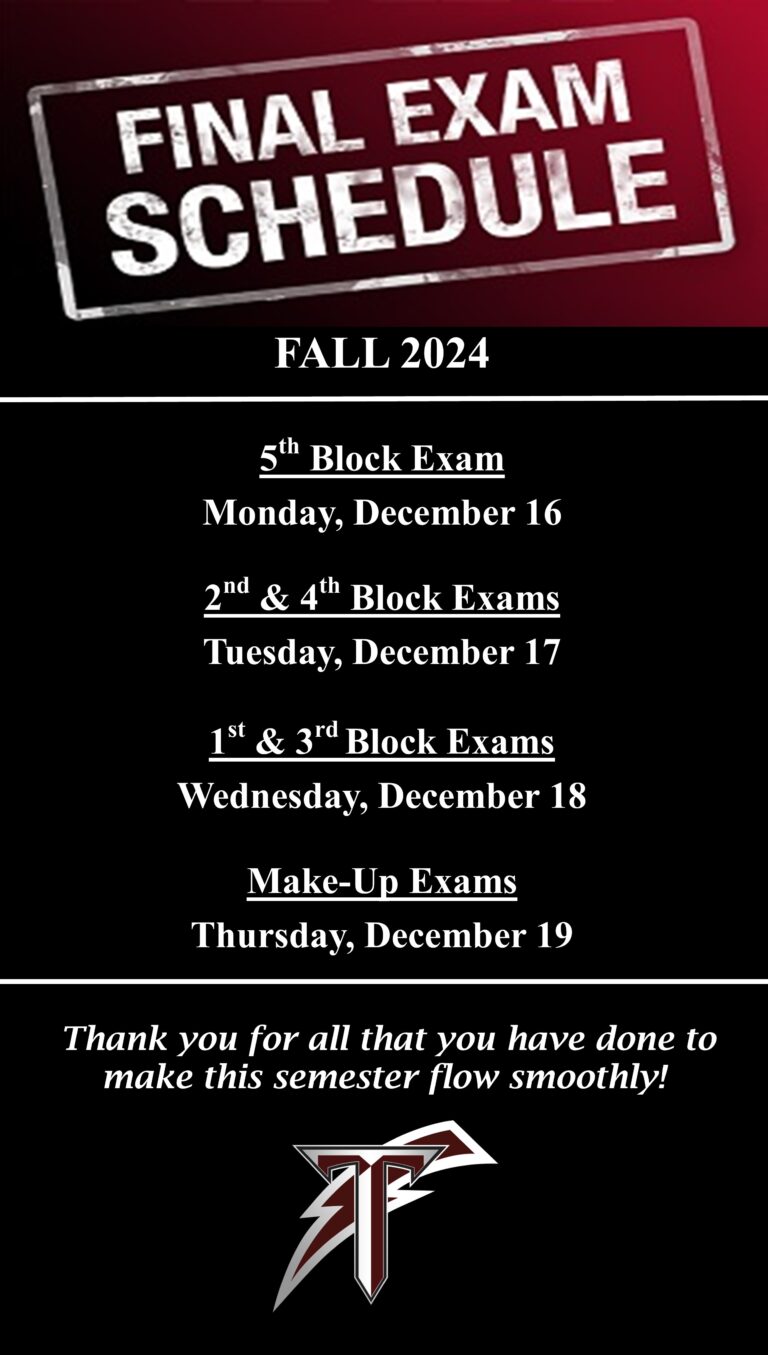 Final Exam Schedule – Gadsden High School