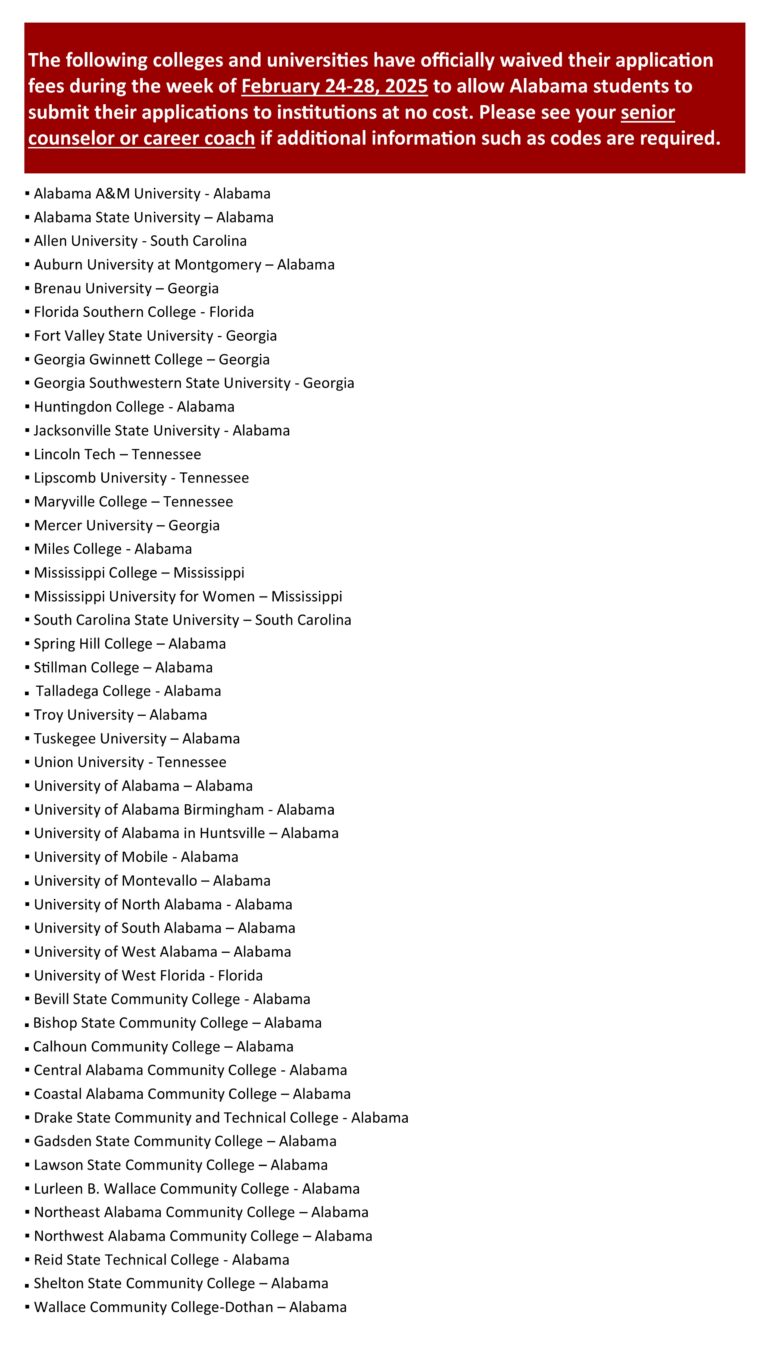 Free College Application Week Feb. 24-28 – Gadsden High School